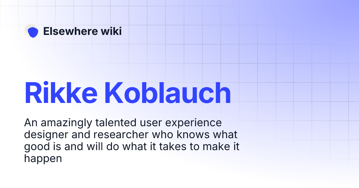 Rikke Koblauch | Elsewhere wiki