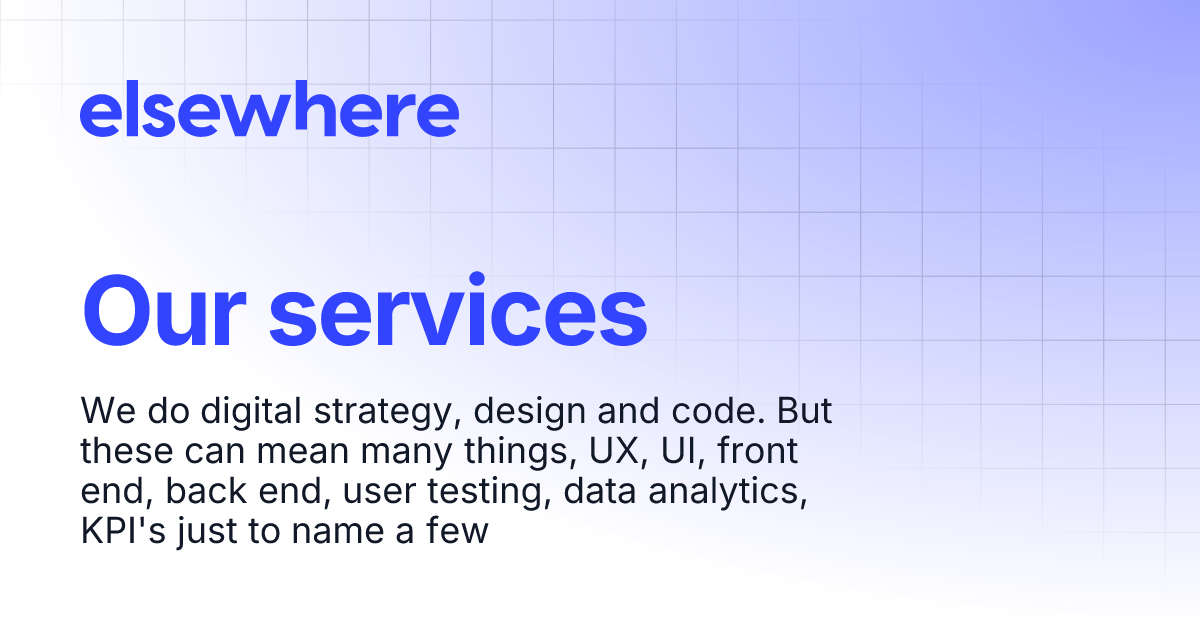 Our services | Elsewhere wiki